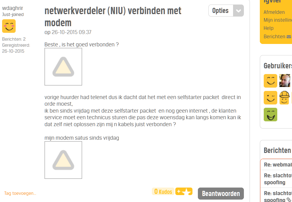 netwerkverdeler (NIU) verbinden met modem - De Netweters